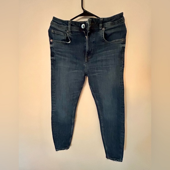 Zara | Jeans | Mens Small Slim Fit Cropped Zara Jeans Blue Denim | Poshmark